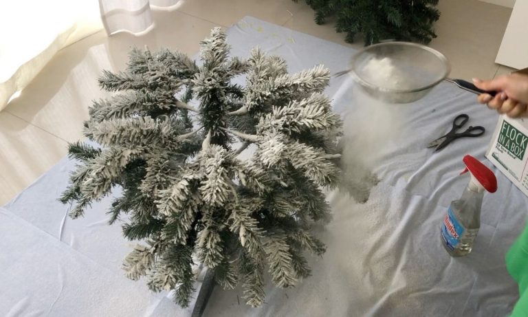 How To Flock A Christmas Tree DIY (the Right Way!) - FancyBloom ...
