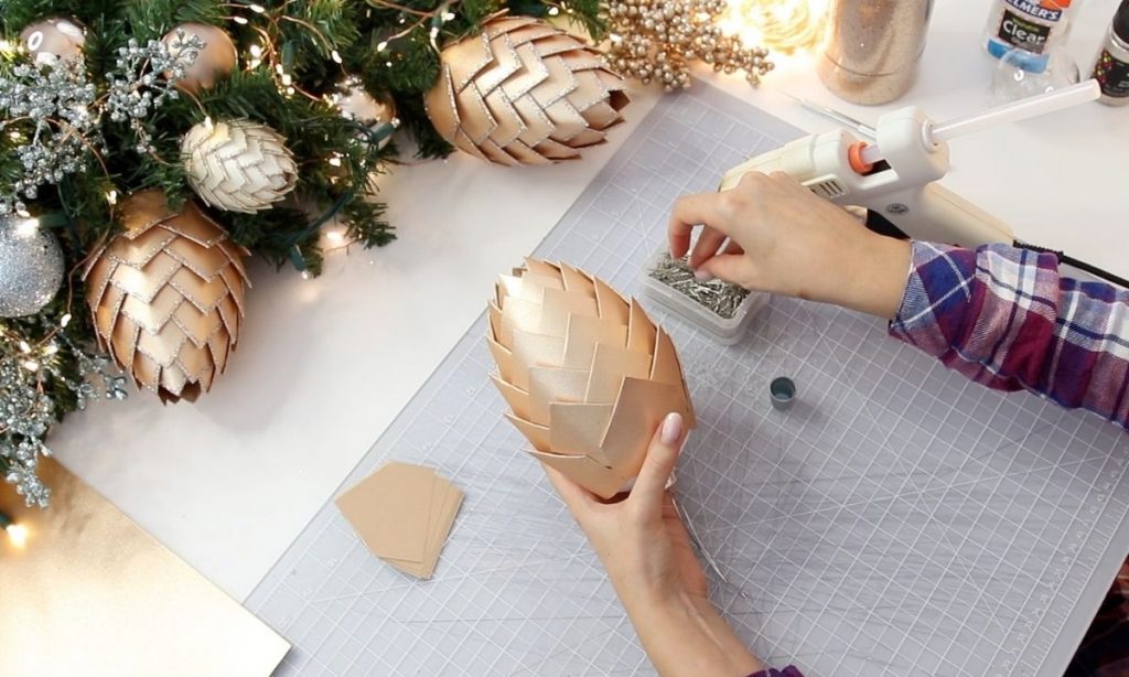 How To Make Paper Pinecone Ornament - FancyBloom - FancyBloom
