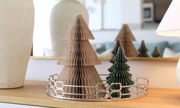 How To Make A Christmas Tree Out Of Paper (DIY West Elm Dupe) - FancyBloom