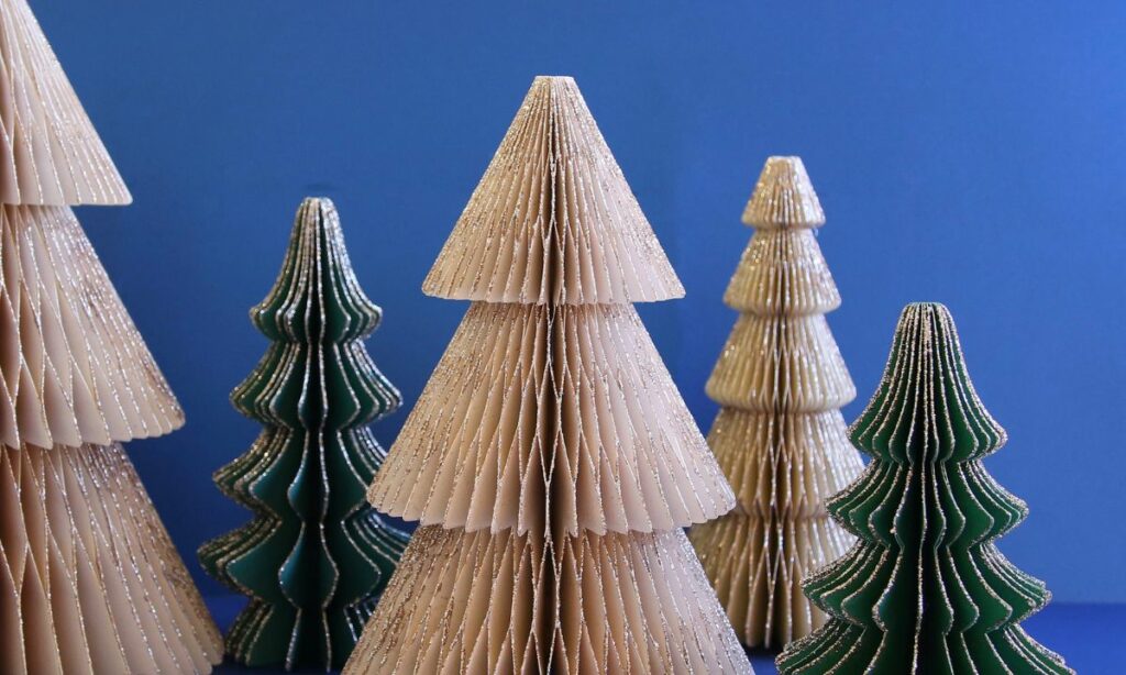 How To Make A Christmas Tree Out Of Paper (DIY West Elm Dupe) - FancyBloom