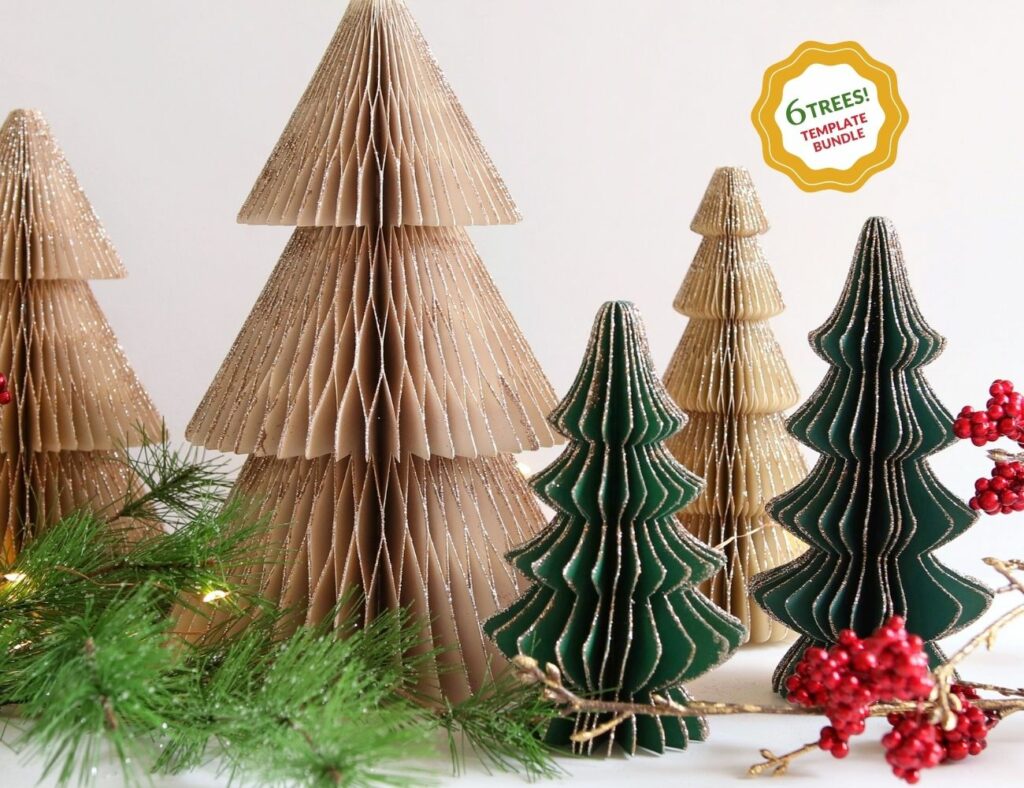 How To Make A Christmas Tree Out Of Paper (DIY West Elm Dupe) - FancyBloom