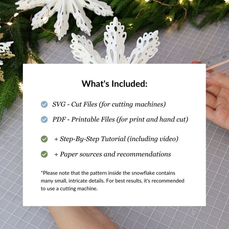 3D Paper Snowflake Template - FancyBloom