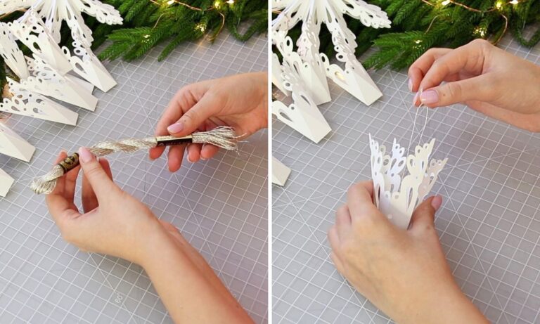 How To Make A 3D Paper Snowflake Ornament: Easy West Elm Dupe! - FancyBloom