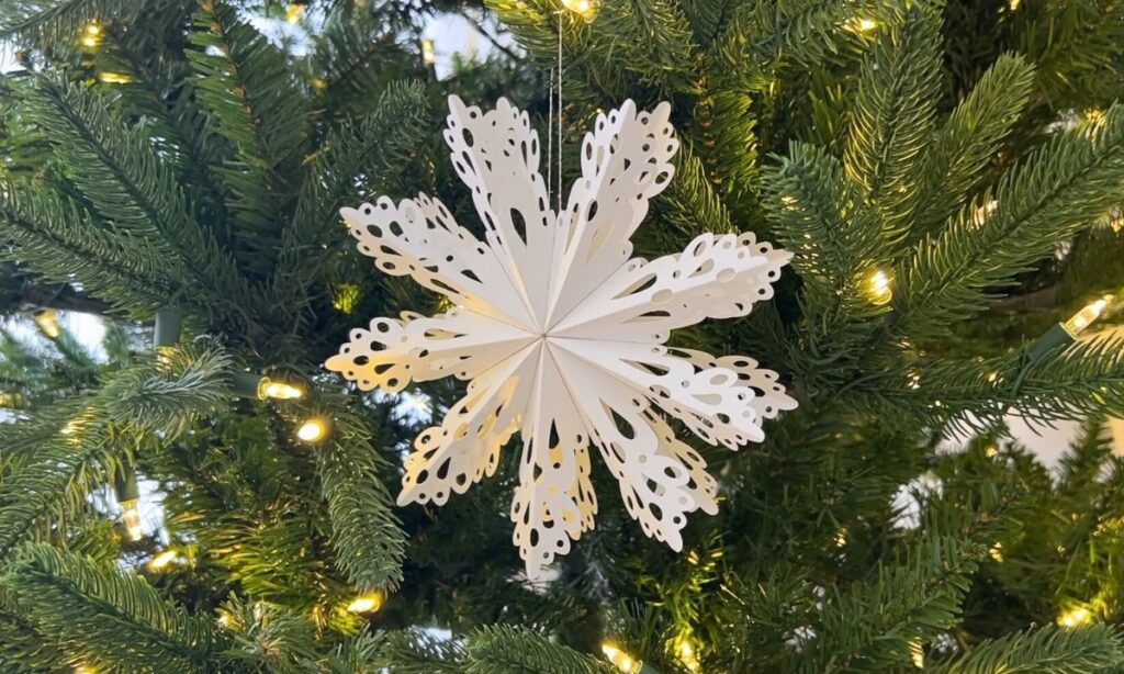 How To Make A 3D Paper Snowflake Ornament: Easy West Elm Dupe! - FancyBloom