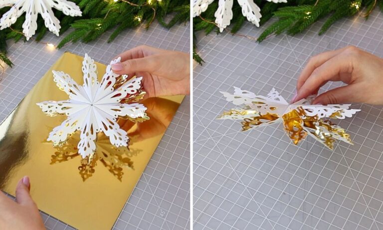 How To Make A 3D Paper Snowflake Ornament: Easy West Elm Dupe! - FancyBloom