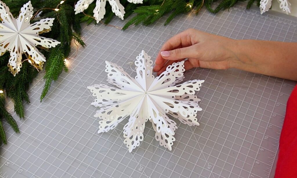 How To Make A 3D Paper Snowflake Ornament: Easy West Elm Dupe! - FancyBloom