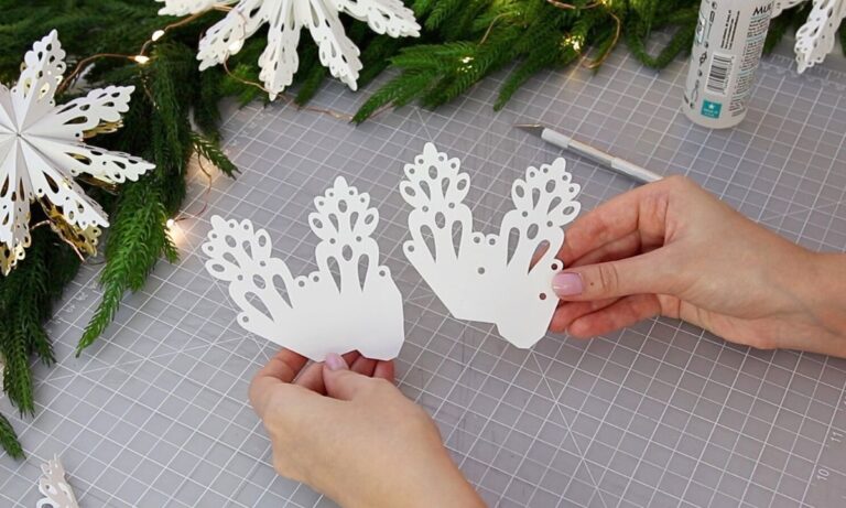 How To Make A 3D Paper Snowflake Ornament: Easy West Elm Dupe! - FancyBloom