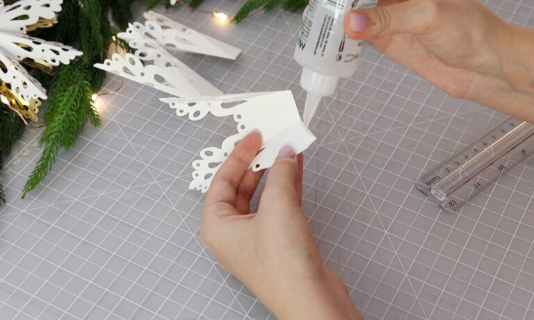 How To Make A 3D Paper Snowflake Ornament: Easy West Elm Dupe! - FancyBloom