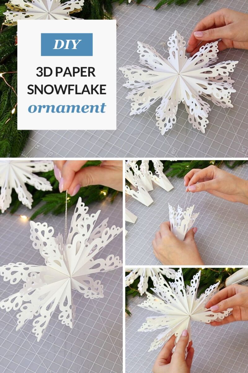 How To Make A 3D Paper Snowflake Ornament: Easy West Elm Dupe! - FancyBloom